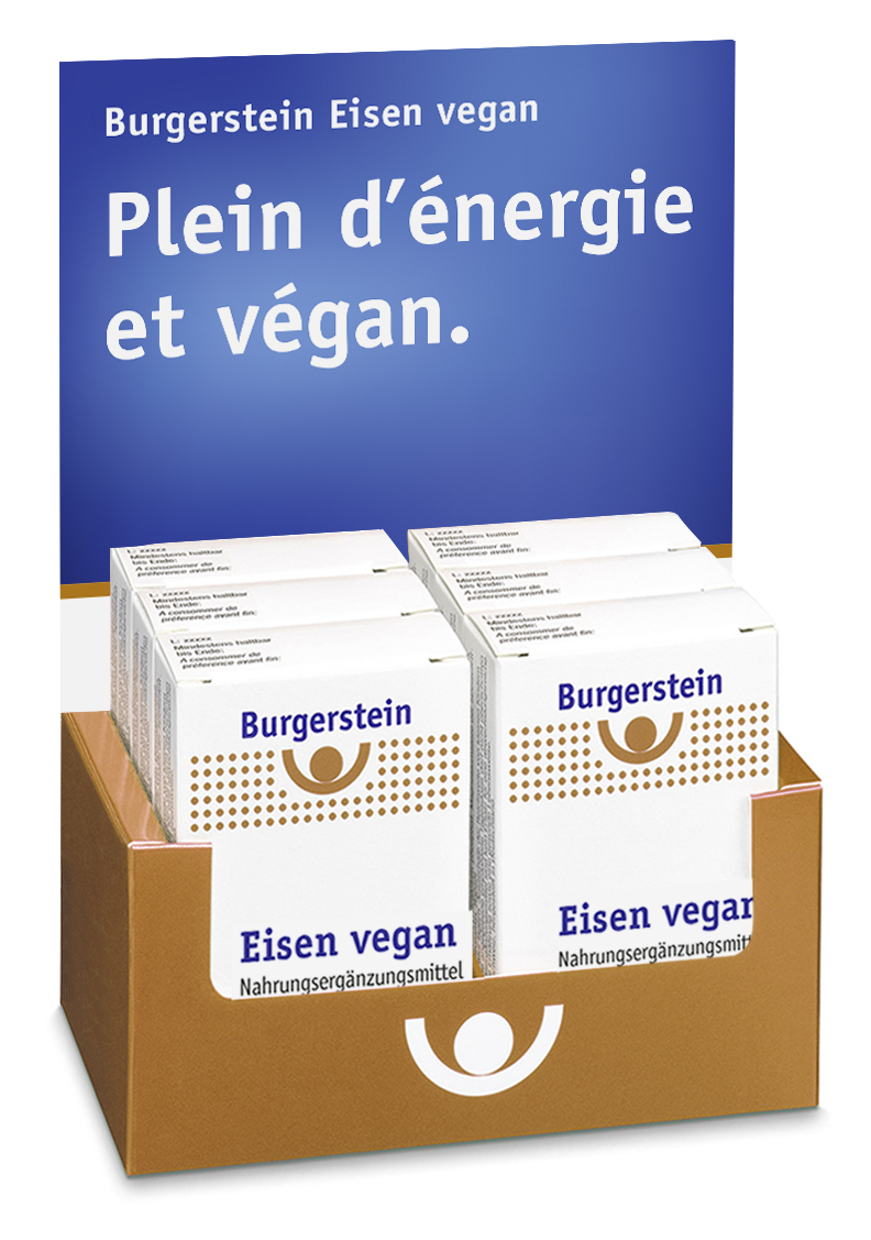 Burgerstein Eisen vegan Thekendisplay